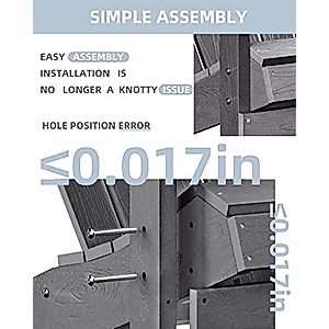 Restcozi Folding Adirondack Chairs, HDPE All-Weather Adirondack Chair, Fire Pit Chairs (2 Pack, Grey)