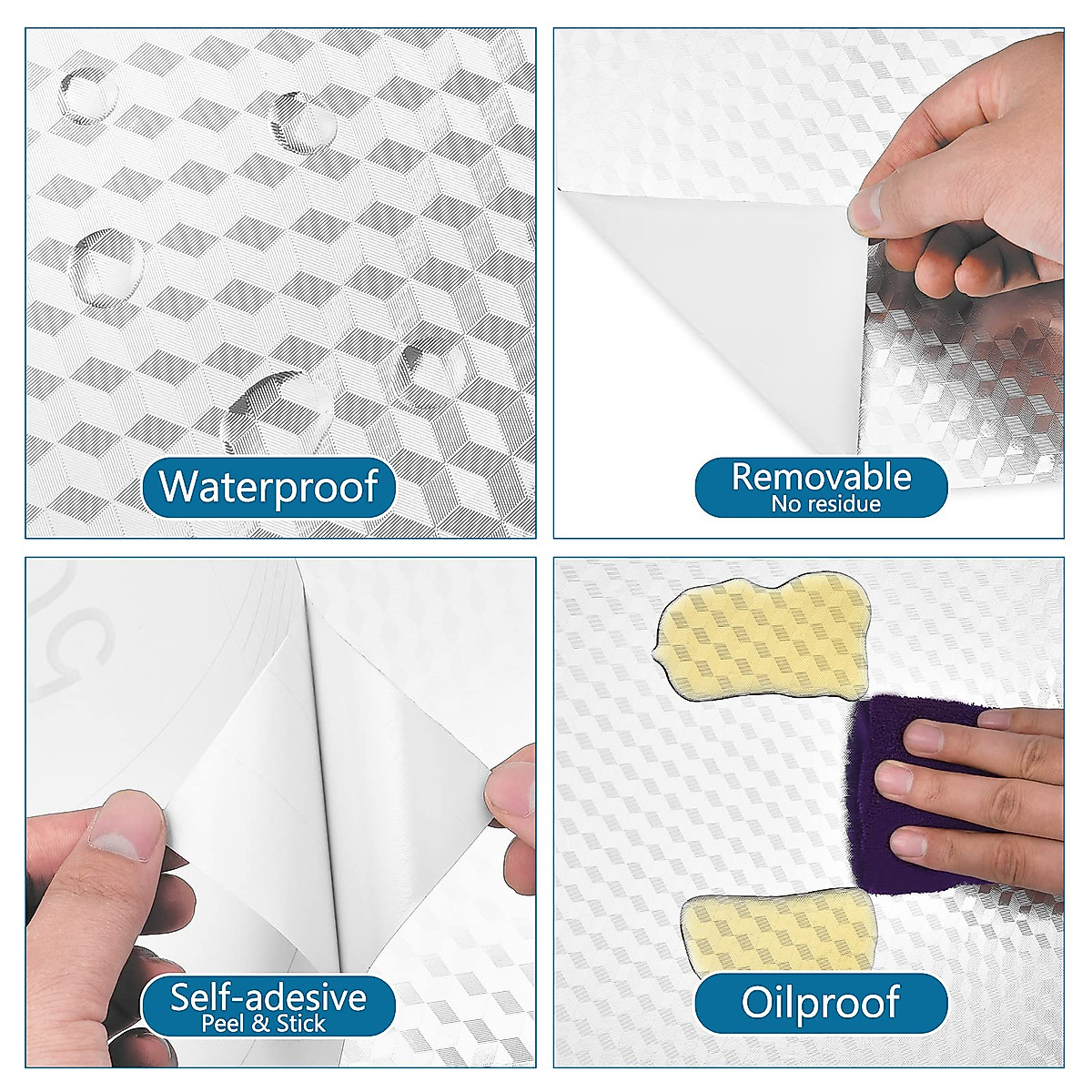 Melwod 15.8" x 78.7" Kitchen Stainless Steel Contact Paper Self Adhesive Peel and Stick Wallpaper Aluminum Foil Textured Paper Stickers for Backsplash Dishwashers Refrigerator Cabinets Shelf