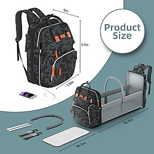 Diaper Bag Backpack with Changing Station, Large Diaper Bag, Multifunctional Diaper Bag, Baby Bag, Camo