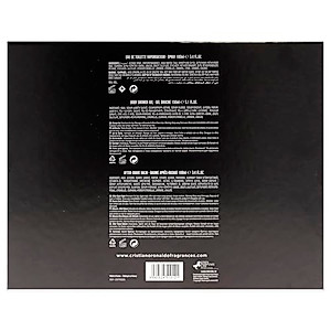 Cristiano Ronaldo CR7, 3 pc - Aftershave for Men - Woody Fragrance Body Spray and Shower Gel Gift Set for Men - Scent of Bergamot, Lavender, Cardamom