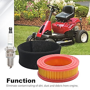 Anxingo 951-14628 Air Filter Replacement For Troy-Bilt 5T65RU 1T65DT 1T65TU 140cc Engine, 751-14628 Air Filter Replacement For RM105 RM110 RM130 11A-02SB700 (Air filter + Spark plug)
