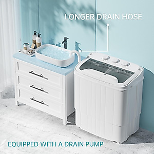 INTERGREAT Portable Washing Machine, 22 lbs Mini Small Washer Machine Combo with Spin Dryer, Compact Twin Tub Laundry Washer Machine for Apartments, Dorm, Rv, Camping, Gray