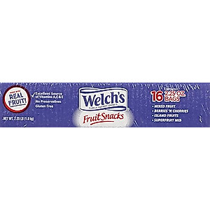 Welch's Fruit Snacks, Bulk Variety Pack with Mixed Fruit, Superfruit Mix, Island Fruits, Gluten Free, Bulk Pack, 2.25 oz (Pack of 16)