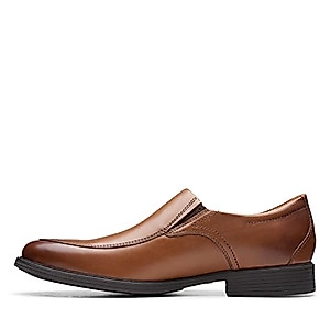 Clarks Men's Whiddon Plain Loafer, Dark Tan Leather, 12