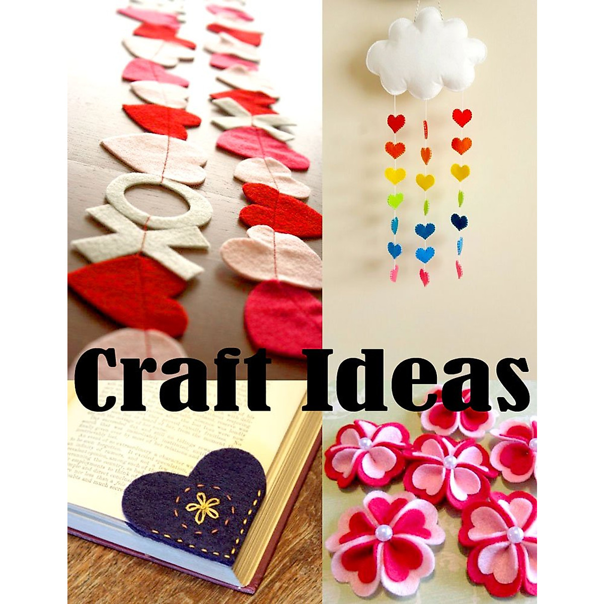 Playfully Ever After 2 inch Stiff Felt Hearts 45pc - Black