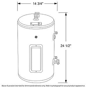 GE APPLIANCES Point of Use Water Heater | Electric Water Heater with Adjustable Thermostat & Drain Valve | 10 Gallon | 120 Volt | Stainless Steel, Gray (GE10P08BAR)