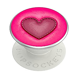 PopSockets PopTop (Top only. Base Sold Separately) Swappable Top for PopGrip Bases, PopGrip Slide, Otter+Pop & PopWallet+ - Stitched Love Heart