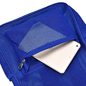 USPECLARE Heavy Duty Semi-Transparent Mesh Backpack，See Through College Student Backpack (Blue)