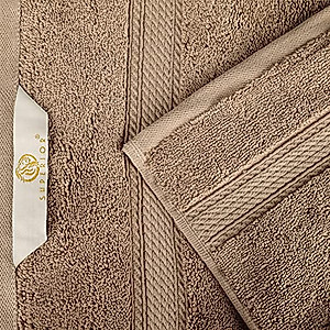 SUPERIOR Egyptian Cotton 2-Piece Solid Bath Sheet Set, Bath Sheet 34” x 68”, 800 GSM, 2-Pieces, Latte