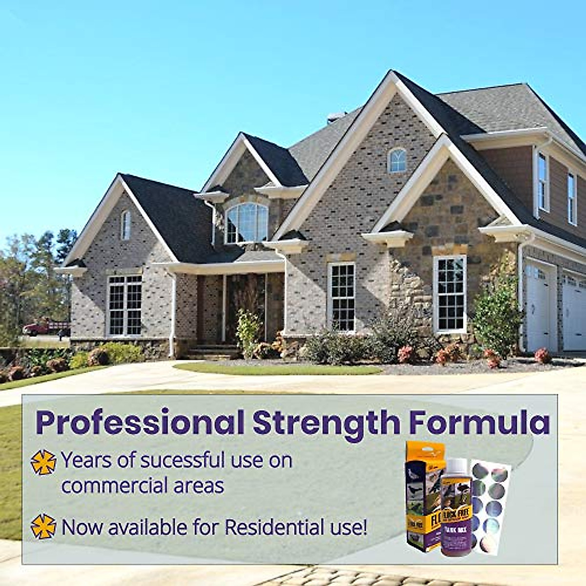 Flock Free Bird Repellent Spray, Residential Bird Problem Solution Bird Control, 4 oz Concentrate (1)