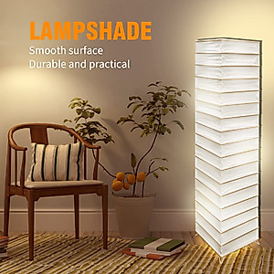Anxingo Floor Lamp Shade Rice Paper Light Cover for Living Room Bedroom Bedside Decorations Japanese Style Standing Lamps Cover (Beige)…