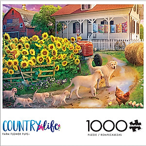Buffalo Games - Farm Flower Pups - 1000 Piece Jigsaw Puzzle