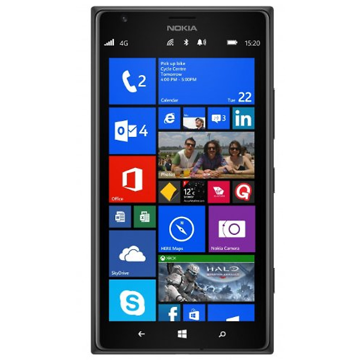 Nokia Lumia 1520 GSM Unlocked RM-937 4G LTE 16GB Windows 8 Smarphone - Black - International Version No Warranty