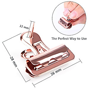 Yalis Push Pins Clips 15-Count, Pinning No Holes for Paper, Creative Paper Clips with Tack for Cork Board and Photo Wall ( Rose Gold)