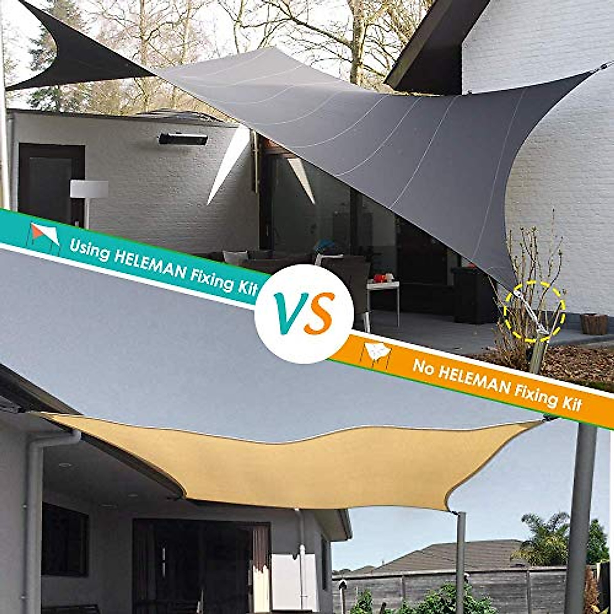 Sun Shade Sail Hardware Kit 5 Inch for Triangle Rectangle Outdoor Sun Shade Sails Installation in Patio Lawn and Garden, Anti-Rust Stainless Steel Sail Shade Hardware Kit of Heavy Duty (40Pcs)