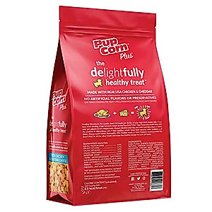 Pupcorn Plus Puffed Dog Treats w/ Prebiotic & Probiotics, cheese, 14.5 oz (Pack of 1)