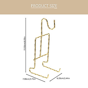 Zerodeko Desktop Stand 2pcs Tea Cup and Saucer Display Stand Holder Rack Teacup Easel Metal Cup Saucer Holder Display Shelf for China Coffee Mug Organizer Wire Gold A Octopus Mug Holder