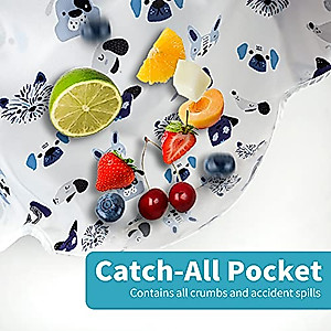 Hiverst 3 Pcs Long Sleeved Bib Set | Baby Waterproof Bibs with Pocket Bundle | Toddler Bib with Sleeves and Crumb Catcher | Stain and Odor Resistance Play Smock Apron | 6-24 Months