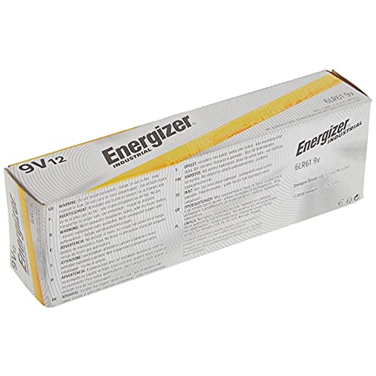 Energizer Industrial 9 Volt Batteries, Alkaline 9v Battery (12 Count)