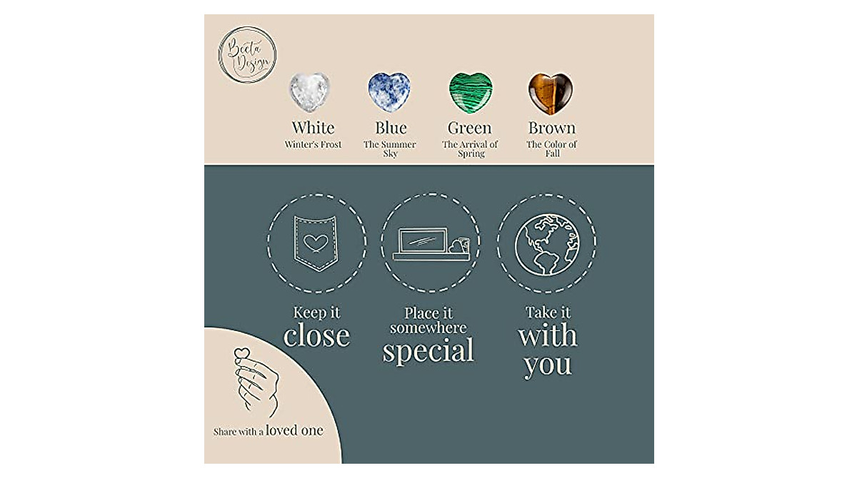 Memorial Gifts - Hand-Carved Seasonal Stones & Glass Heart | BECTA DESIGN