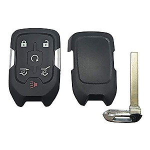 Remote Smart Key Fob Shell Case Fit for 2014 2015 2016 2017 Chevy Tahoe Suburban/GMC Yukon HYQ1AA 6 Buttons Key Fob Cover Casing (Black, 6 Buttons)