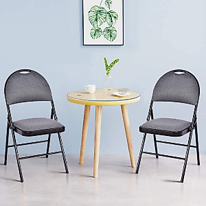 ReunionG 6 PCS Folding Chair, 6-Pack Portable Chairs with Upholstered Padded Seat and Back, Metal Frame Home Office Chairs (6 PCS)
