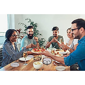 CTCNGH 4.5” Coaster Holder Round, Black Iron Metal Coaster Holder Without Coasters, Hold 1 to 7 Pcs Drink Coasters Set-Made of Ceramic Stones, White Marble, Felt, Leather, Wood (4” in Size)