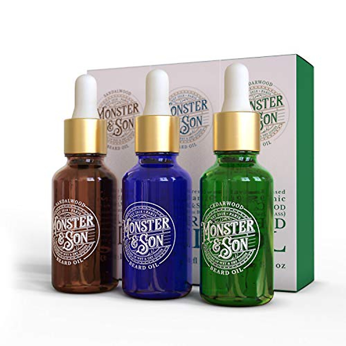 Organic Cold Pressed Beard Oil x3 Set by Monster&Son
