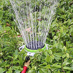 STYDDI Turret Pattern Sprinkler, 8-Pattern Stationary Water Sprinkler on Metal Decorative Base for Watering Small and Large Yards, Lawns, Garden or Odd Shaped Areas