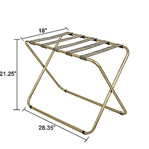 Silverwood Rhys Metal Folding Luggage Rack in Gold, Dark Brown