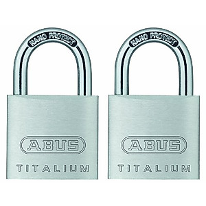 ABUS 64TI/30 Titalium Aluminum Alloy Padlock, Keyed Alike, Pack of 2