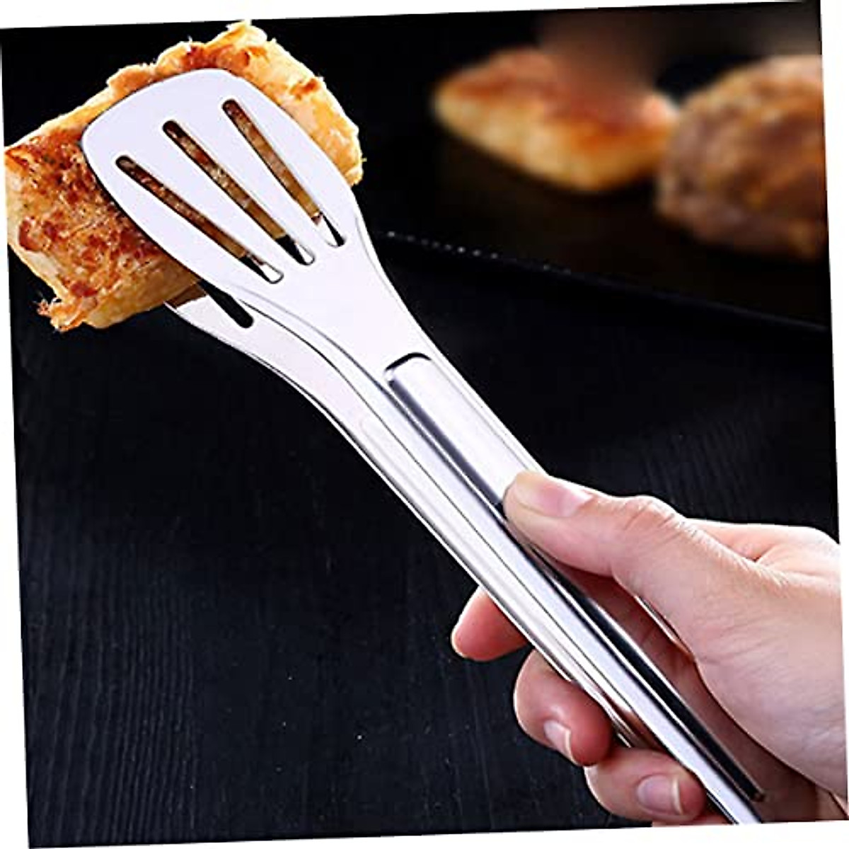 CALLARON 4pcs Stainless Steel Grill Tongs Stainless Steel Tongs Korean BBQ Tongs Candy Buffet Metal Food Tongs Salad Tongs for Serving Chef Tongs Ice Tube Tongs Kitchen Tongs Serving Clips