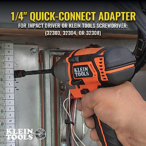 Klein Tools 32767 Impact Driver, 3-in-1 Impact Flip Socket and Bit Holder, 1/4-Inch and 5/16-Inch Hex Drivers, 5-Inch Length
