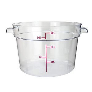 Winco Polycarbonate Round Food Storage Container, 12 Quart