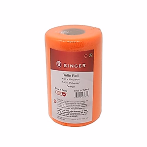 Singer Orange Tulle Fabric Rolls 6 Inch by 100 Yards (300 ft)
