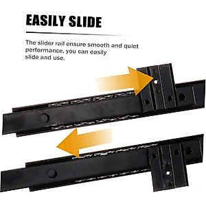 ALturN Drawer Glides,1 Pair Keyboard Track Dresser Tray L Brackets Heavy Duty Black Slides Side Under Desk Keyboard Tray Slide Out Keyboard Drawer Under Desk Slide Drawer Track Drawer Guide Rail B