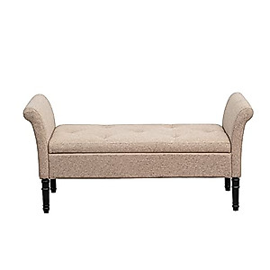annjoe Storage Ottoman Bench Bedroom Bench Bed Entryway Hallway Chest, Footrest, Padded Seat