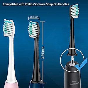 8Pcs Toothbrush Replacement Heads Compatible with Philips Sonicare Electric Toothbrushes Snap-on Handles (Multi-Colored)