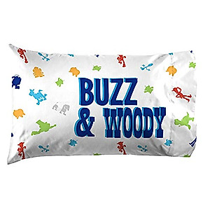 Jay Franco Disney Pixar Toy-Story You've Got A Friend in Me 1 Pack Pillowcase - Double-Sided Kids Super Soft Bedding Features Woody and Buzz Lightyear (Official Disney Pixar Product)