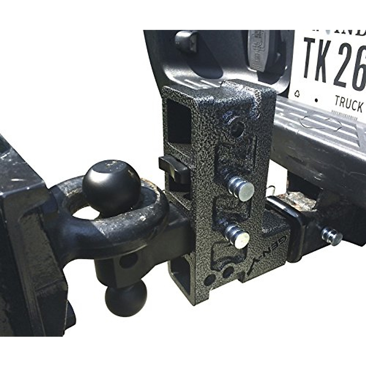 Drop Hitch by Geny 525 16,000 Lb 10" Drop Raise Hitch 2" Receiver Hitch, Dual-ball Pintle Combo Hitch, Black, 16 x 12 x 4 inches