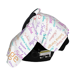 Personalized Baby Name Car Seat Covers for Girls,Nursing Custom Carseat Canopy for Babies Boy Winter Breastfeeding Cover Car Seat Canopies for Newborn Infant Toddler