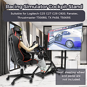 Hottoby racing steering wheel adjustable fits for Logitech and Thrustmaster, steering wheel, pedals and handbrake not included