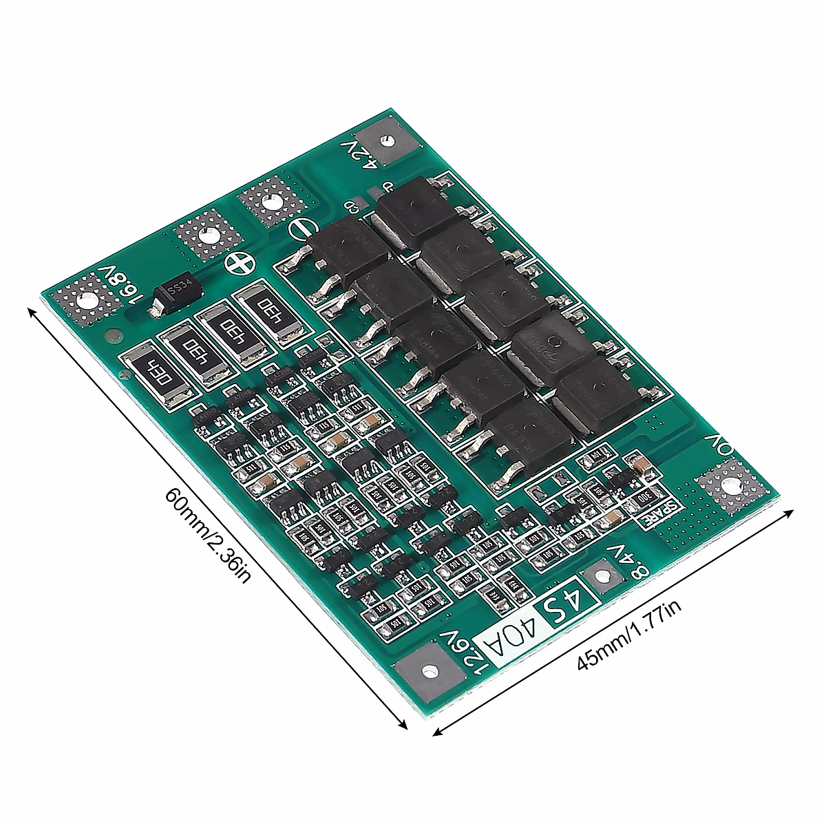 AITIAO 4PCS 4S 40A 16.8V Li-ion Lithium Battery Protection Board PCB BMS 18650 Lithium Charger Protection Circuit with Balance for Drill Motor