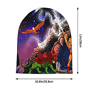 Pobecan He-Man and The Masters Anime of The Universe Anime Knit Hat Beanie Cap Fashion Knitted Hat for for Men Women Teenager Black