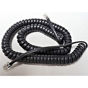 DIY-BizPhones 25-Pack of Gray 12' Ft Cisco Compatible Handset Receiver Cords IP Phone 7800 7900 8800 SPA Series 7841 7861 7940 7941 7942 7945 7960 7961 7962 8811 8841 8851 Charcoal Curly Coil Lot
