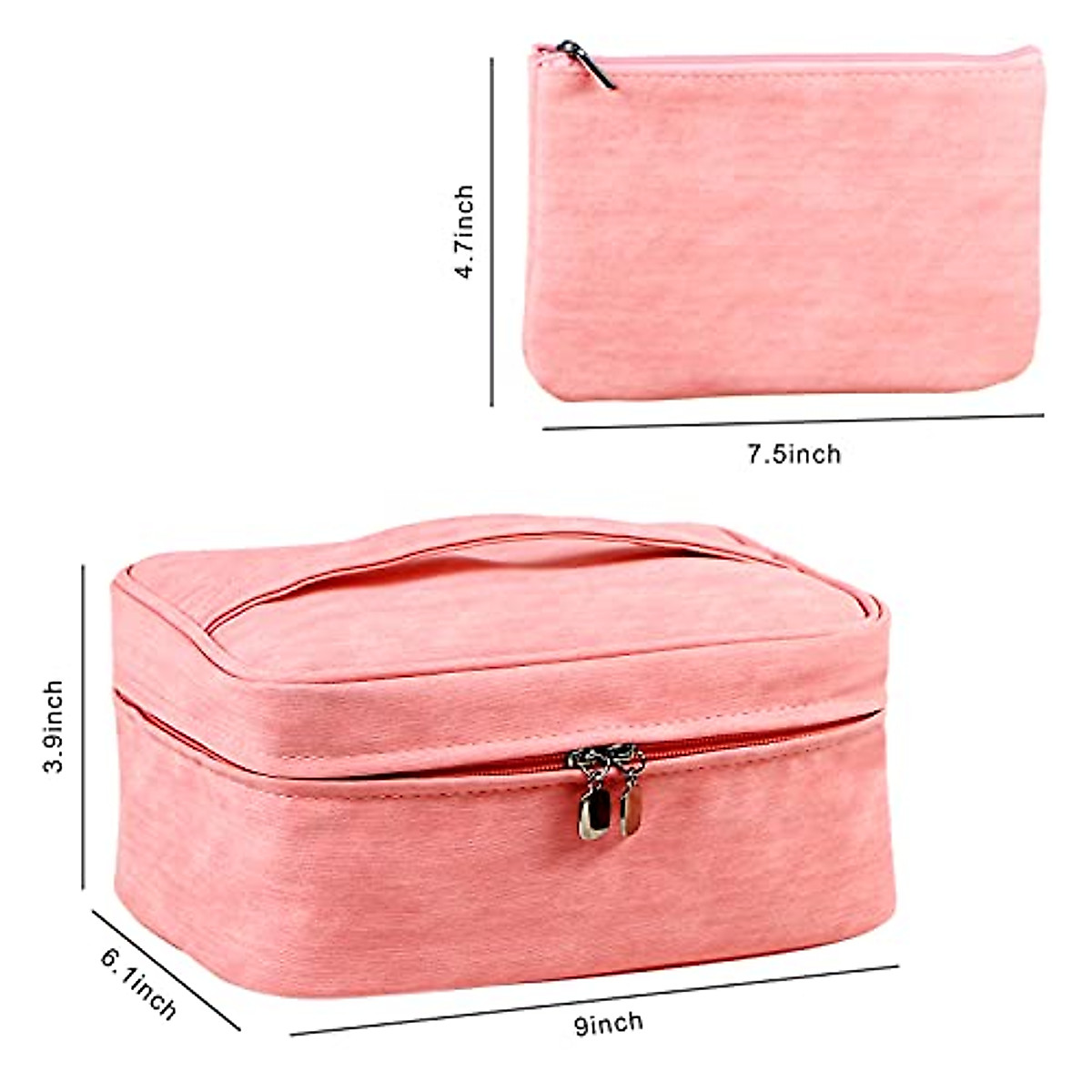 HIJJMAXX Makeup bag travel cosmetic bag makeup organizer bag travel make up bag Waterproof make up organizer bag makeup bags for women Girls.(Pink)