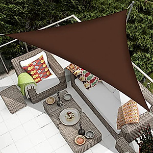 Number-one Sun Sail Shades, 9.8x9.8x9.8ft Sun Shade Sail Triangle/Waterproof 160GSM UV Block Sail Canopy, Sun Shade Sail Canopy for Patio Backyard Lawn Garden Deck Sand Camping or Outdoor Activities