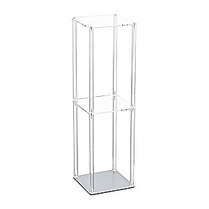 Aquiver Small Acrylic Drink Table - Square Sofa Side Table for Small Space, Living Room, Bedroom - Metal Base, 7'' L x 7'' W x 24'' H