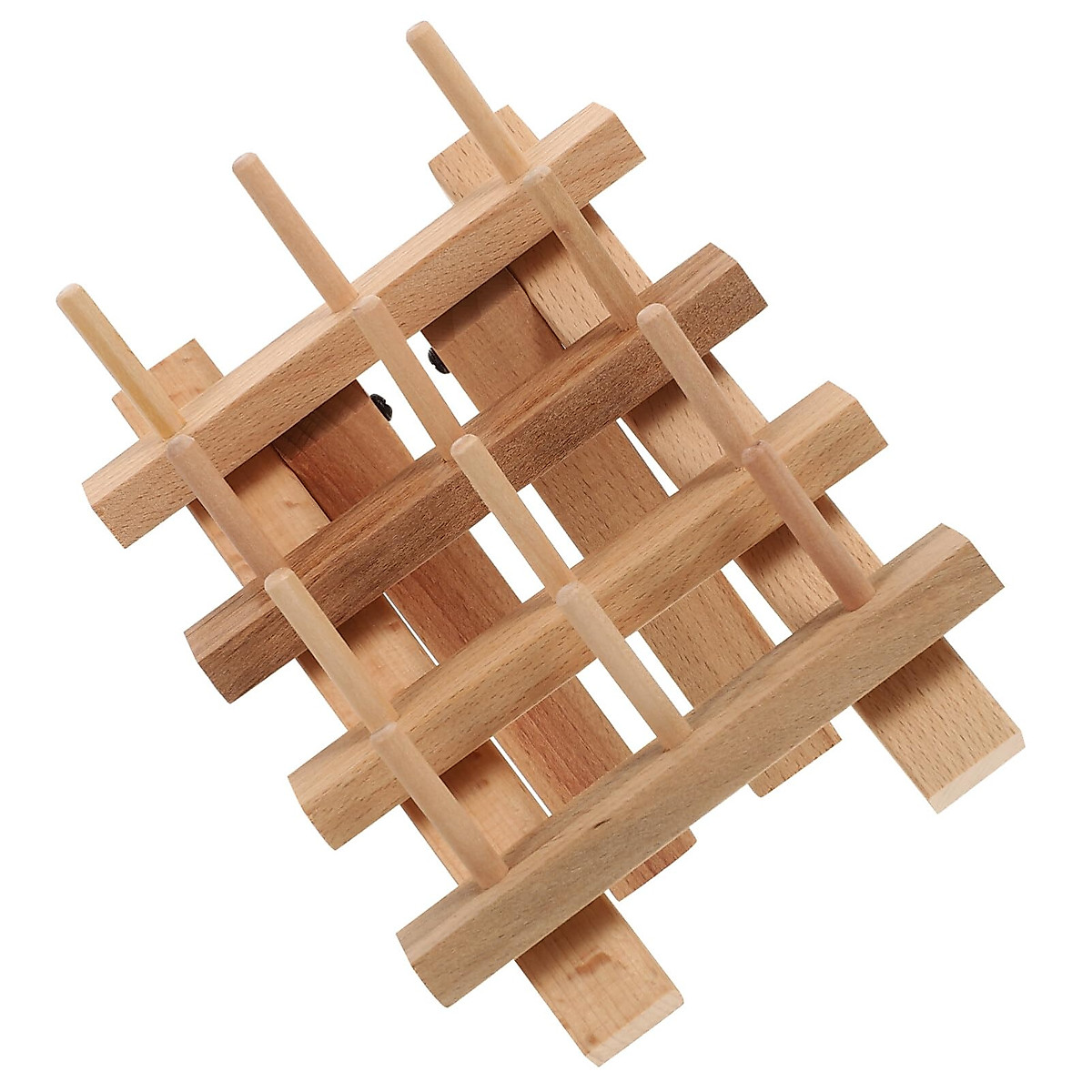 EXCEART 12 Spool/Cone Wooden Thread Rack Wooden Folding Thread Holder Organizer Sewing Embroidery Thread Rack for Sewing Embroidery Quilting Craft