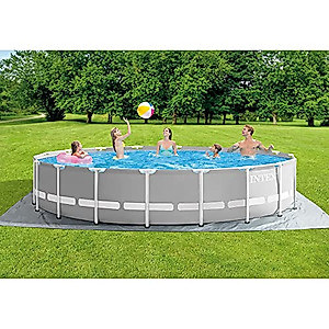 Intex 26723EH 15 Feet by 42 Inches Prism Frame Above Ground Swimming Pool Set with Debris Cover, Ladder, and 120 Volt 1000 GPH Cartridge Filter Pump